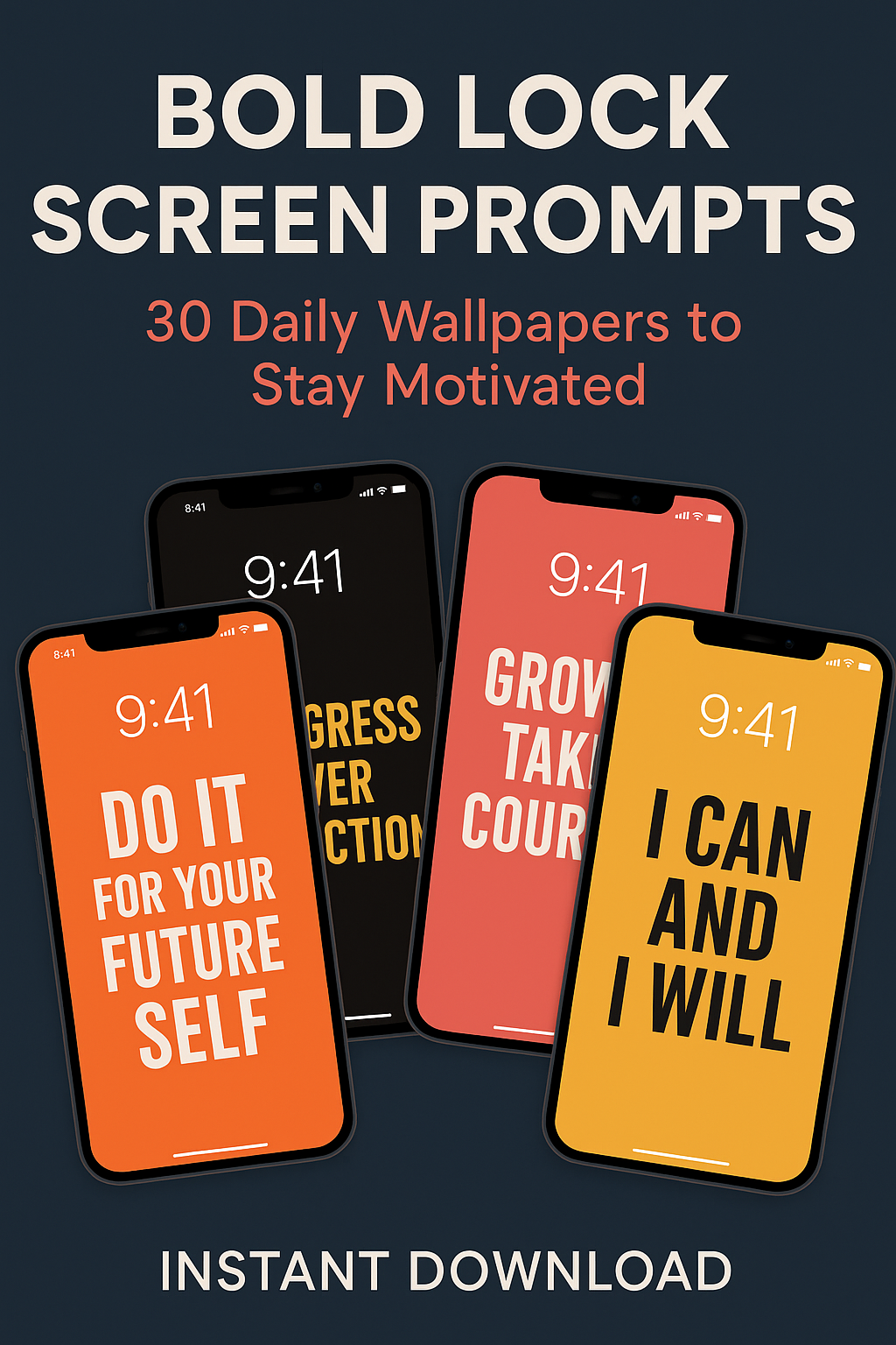 Bold Lock Screen Prompts – 30 Daily Wallpapers for Motivation by ...