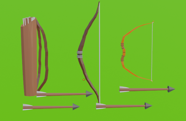 Low Poly Bow Arrow and Quiver by Kubuz520