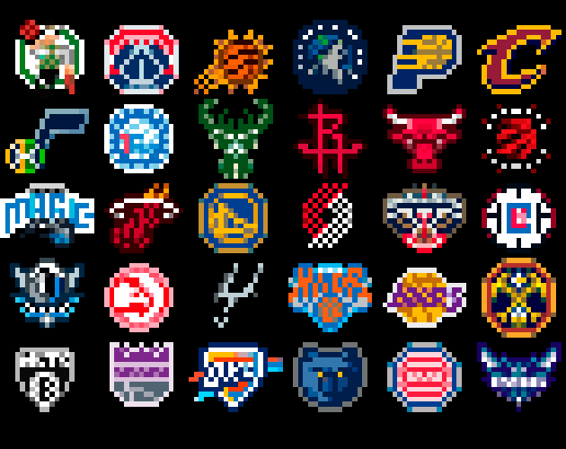 NBA Pixel Icons by pixelart.camila