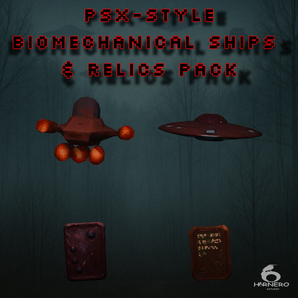PSX-Style Biomechanical Ships & Relics Pack by Hornero Estudio