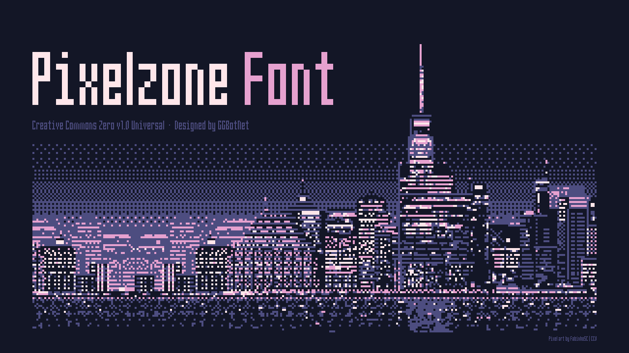 Pixelzone Font - CC0 by GGBotNet