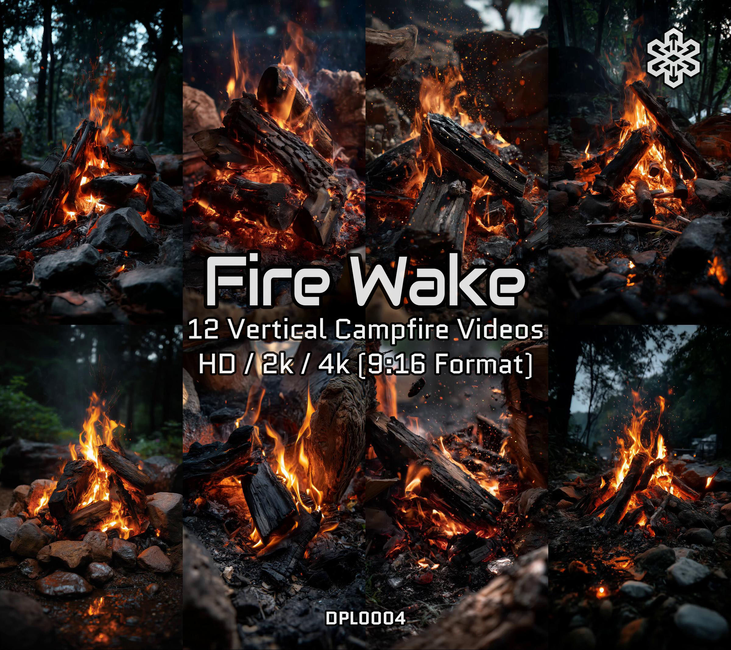 Fire Wake - 12 Vertical Campfire Videos (HD, 2K, 4K) by Digital ...