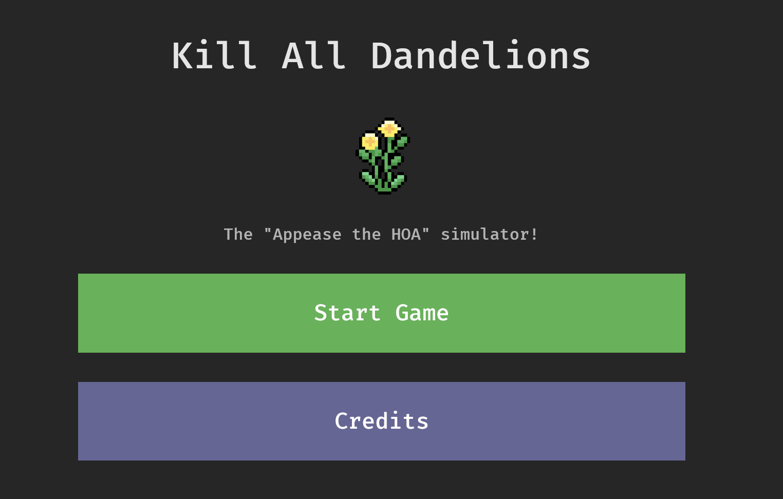 Kill All Dandelions by Erik Horton for Bevy Jam #6 - itch.io