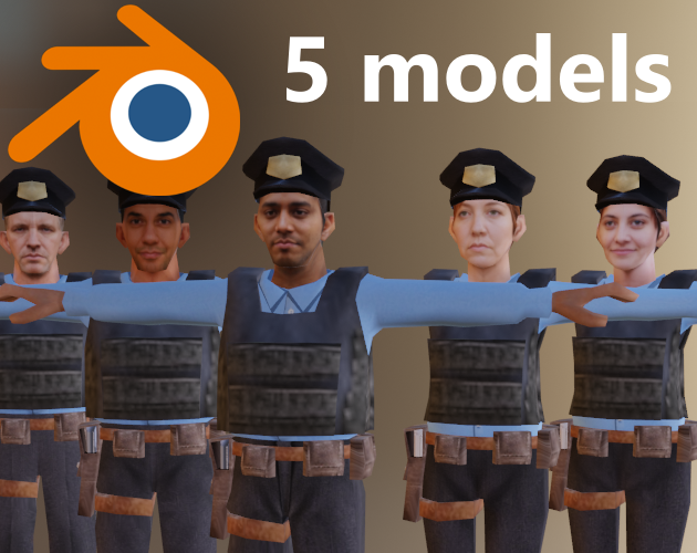 3D low-poly - COP PACK by joncrow