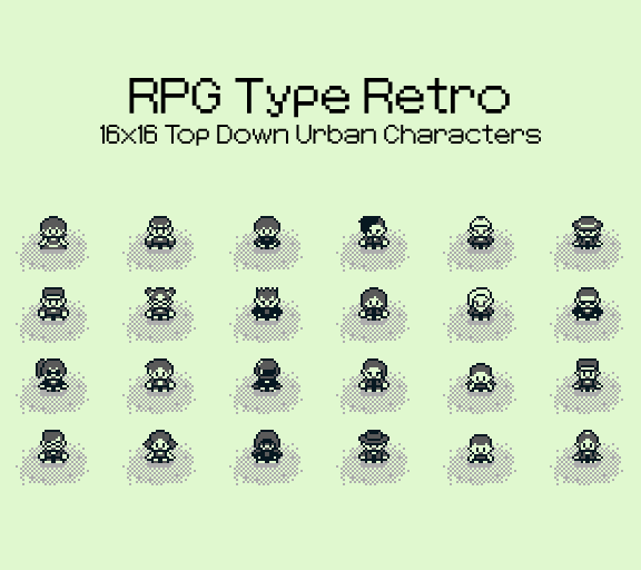 FAQs for RPG Type Retro: Top Down Urban Characters - 16x16 Top Down ...