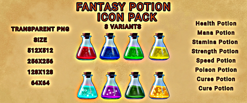 Fantasy Potion Icon Pack by Beyond Sight Studio