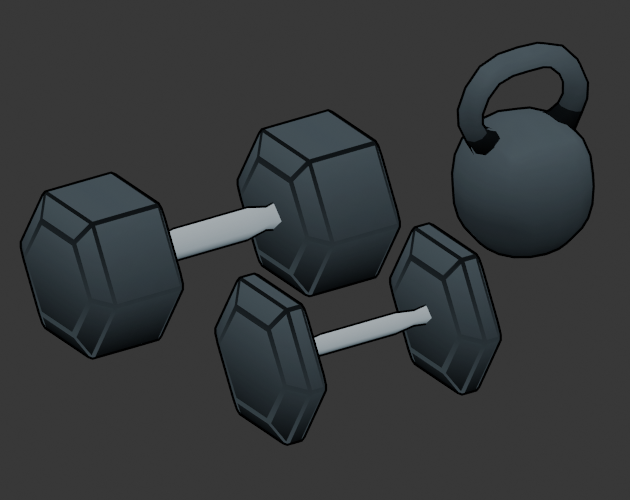 VNyan Props - Dumbbells by Juggernut