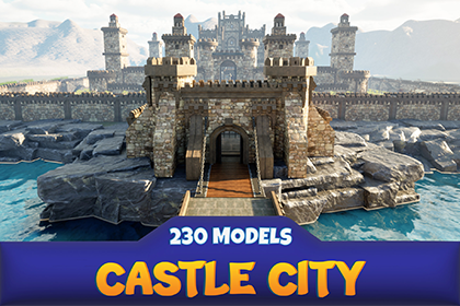 Medieval Castle City (Unity,UE) by hayq_art