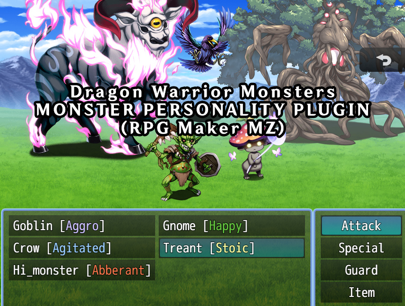 Monster Personality Plugin- RPG Maker MZ Plugin by Mintyy Works Rosetta