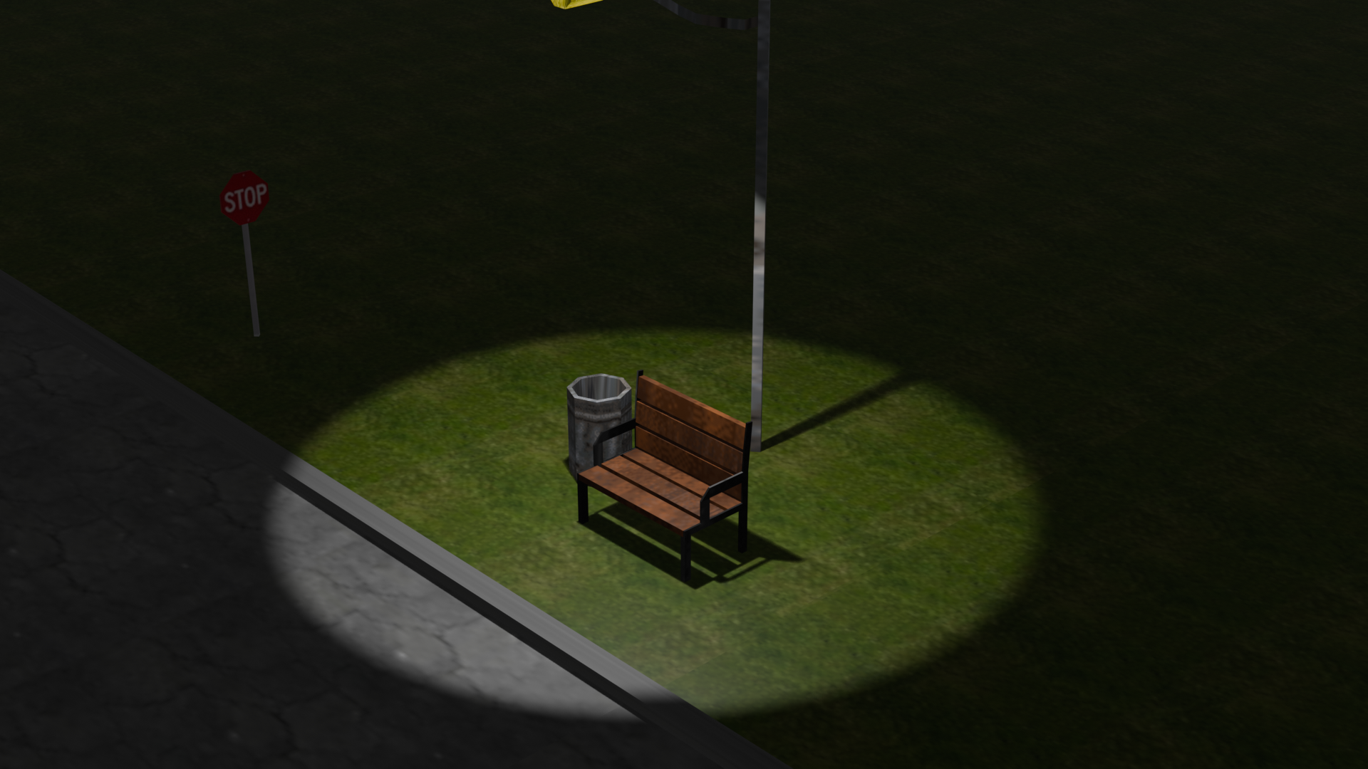 Low Poly PSX-PS1 Urban Props Pack – Street Bench, Trash Can ...