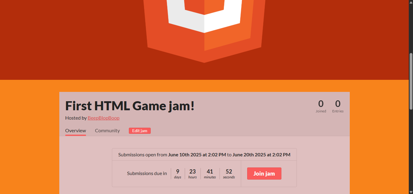 First HTML Game jam! - itch.io