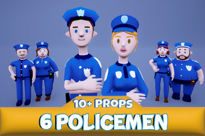 Police Officers with Props (Unity,UE) by hayq_art