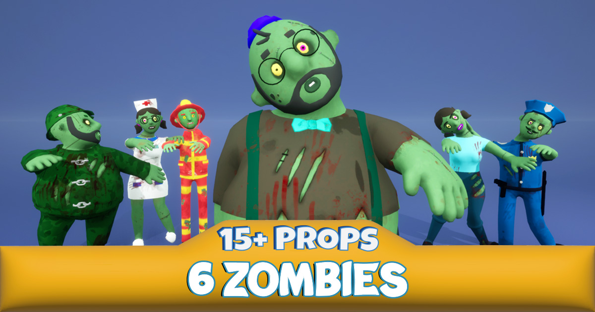 6 Toon Zombies (Unity,UE) by hayq_art