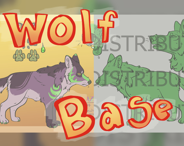 Wolf OC Refrence Base by ADragonSoulArt