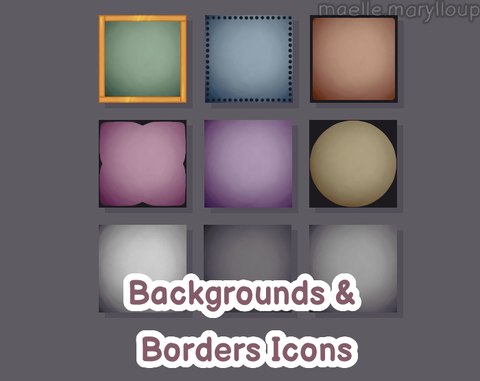 Backgrounds Icons & Borders set by MaelleMarylloup
