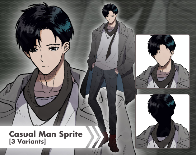 [Mystery Character Sprite] Casual Man in His 20s | PNG with 3 Variants ...