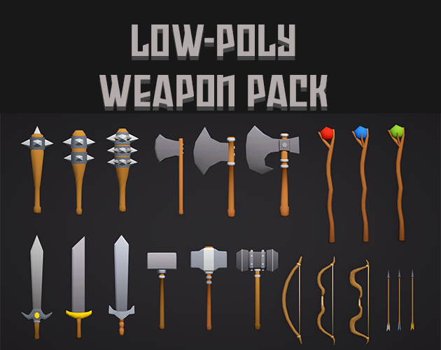 Basic low-poly weapon pack by eri_sokolovska