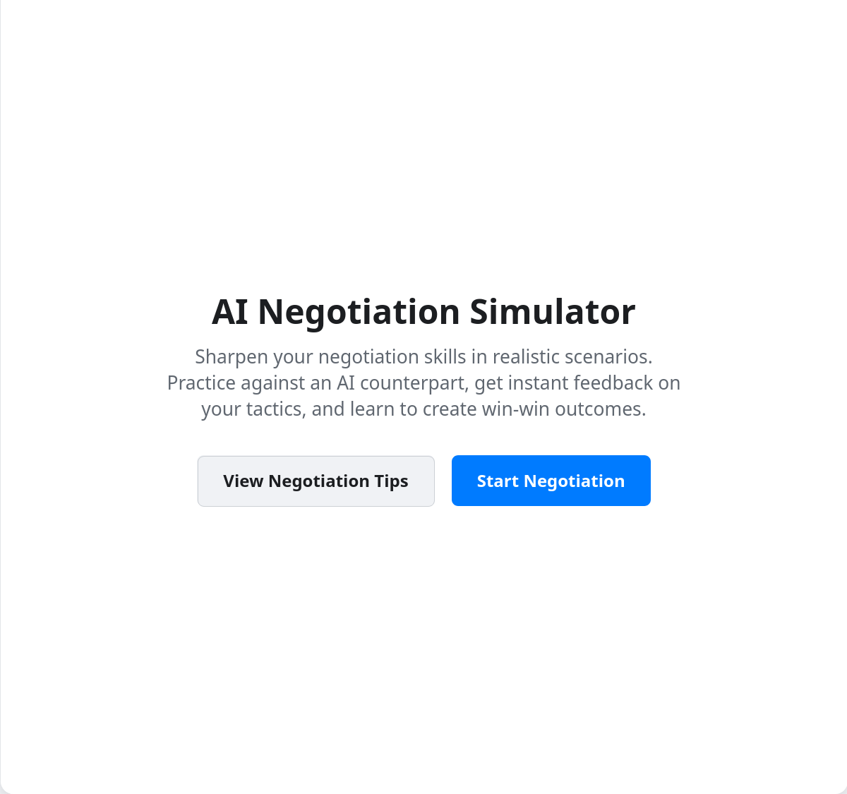 AI Negotiation Simulator by pazoff