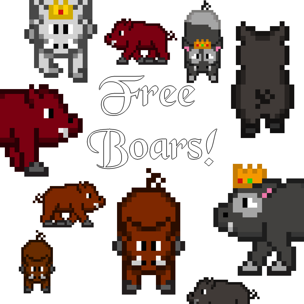 Free Pixel Art Boars by Magicae! Games