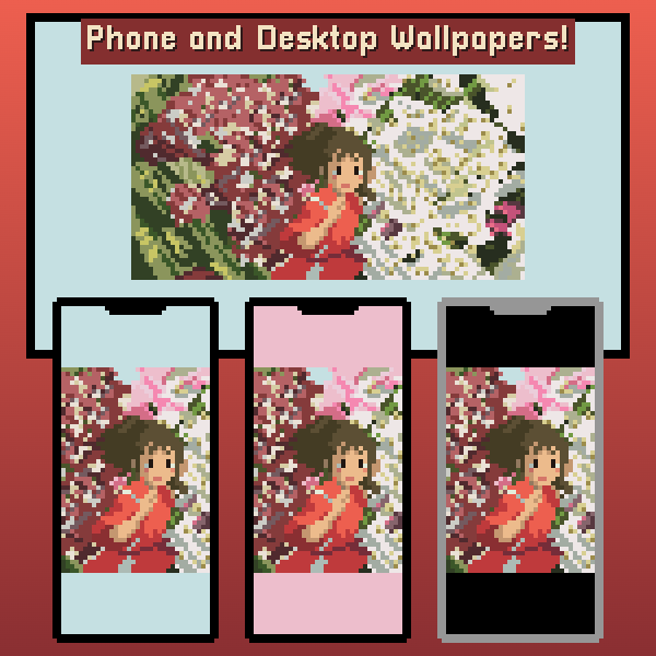 Spirited Away Chihiro Flowers Wallpapers Bundle by Yahli