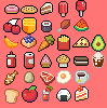32 16x16 food sprites by Mohammed