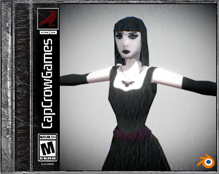 Goth PS1 Female Character Asset by CapCrowGames