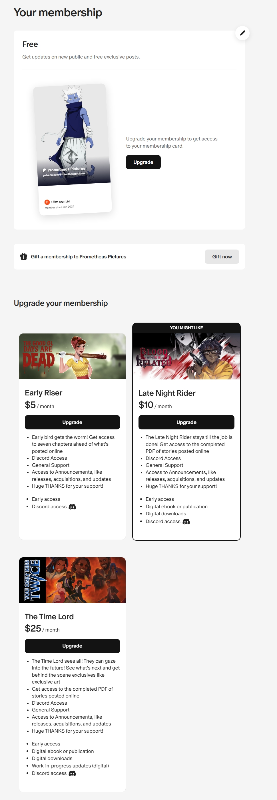 Why Support Prometheus Pictures on Patreon? - itch.io