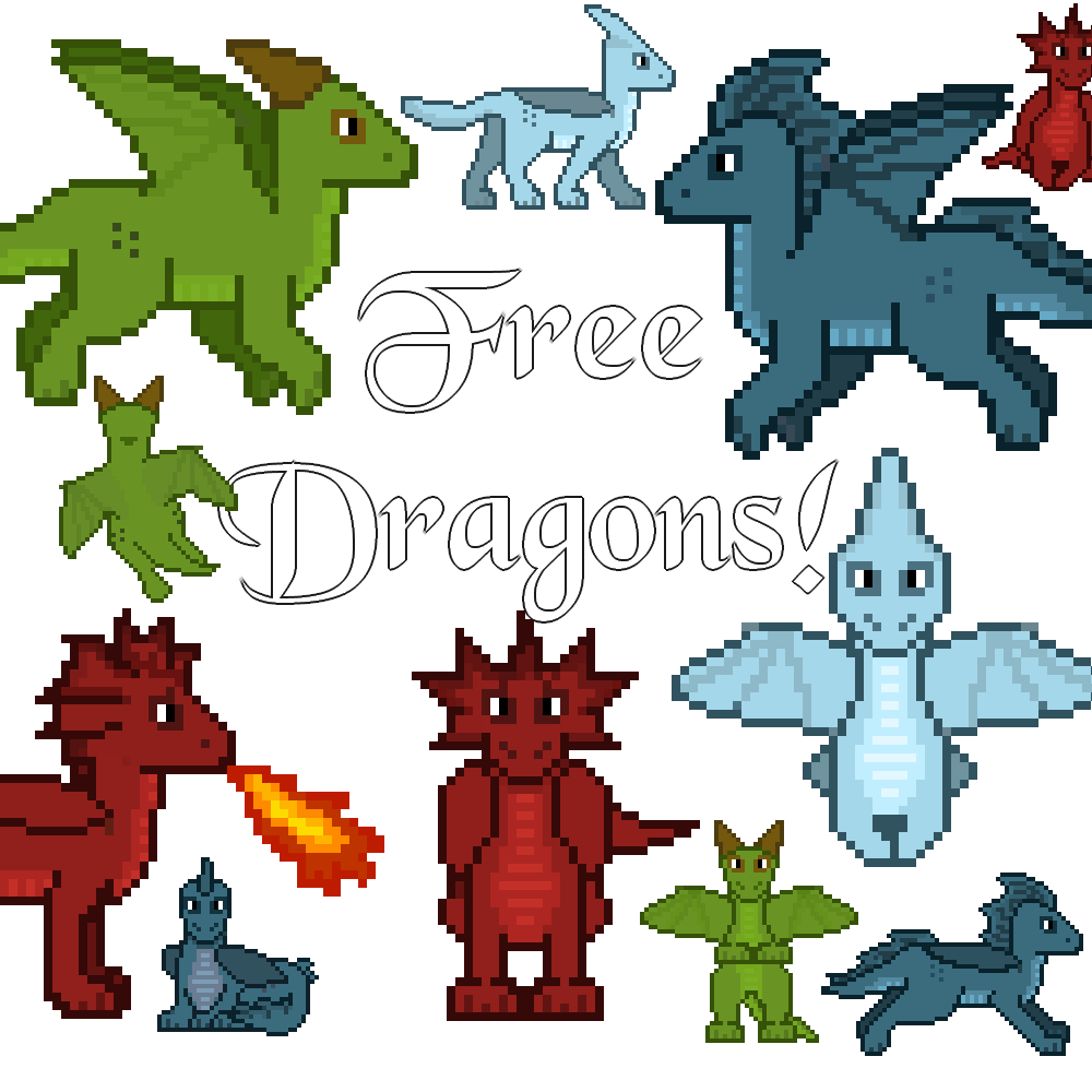 Free Pixel Art Dragons by Magicae! Games