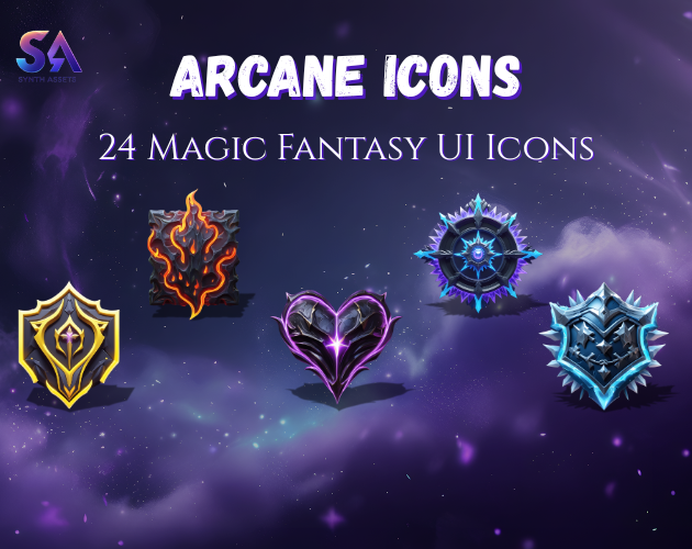 Arcane Icons – 24 Magic Fantasy Spell & UI Icons (1024x1024 & 512x512 ...