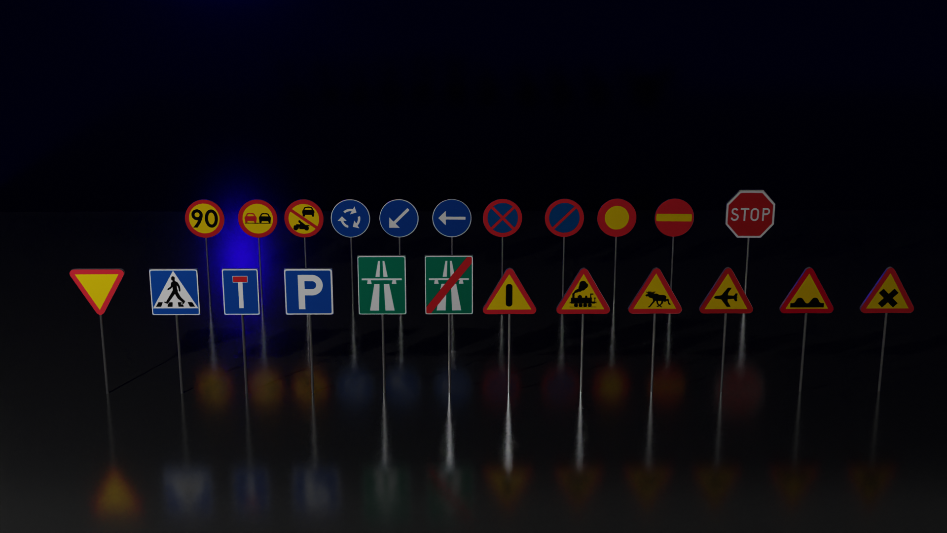 Swedish Road Sign 3D Models by pernil75