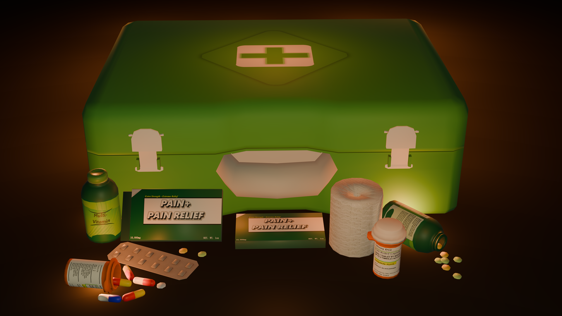 Retro Health And Medical First Aid Pack by 3Dexter3D