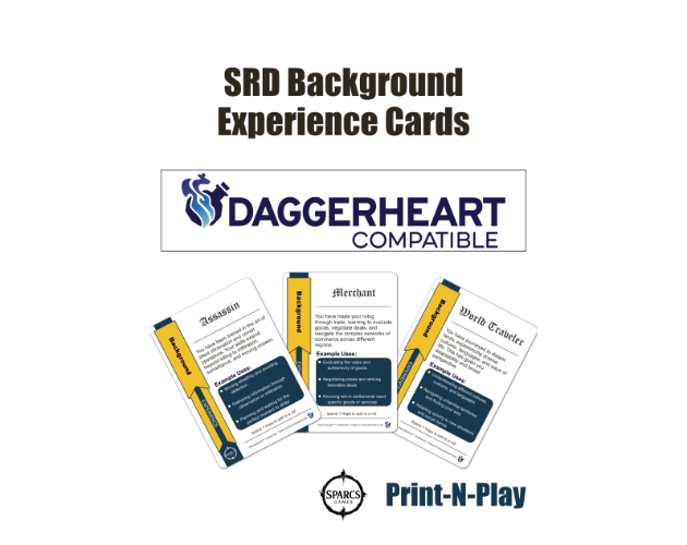 SRD Background Experience Cards by SPARCS Games