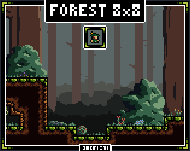 forest 8x8 - tileset and sprites by jacristi