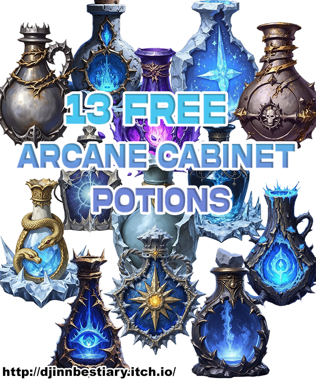 Arcane Cabinet – Vol. 1 (13 FREE POTIONS) by djinnbestiary