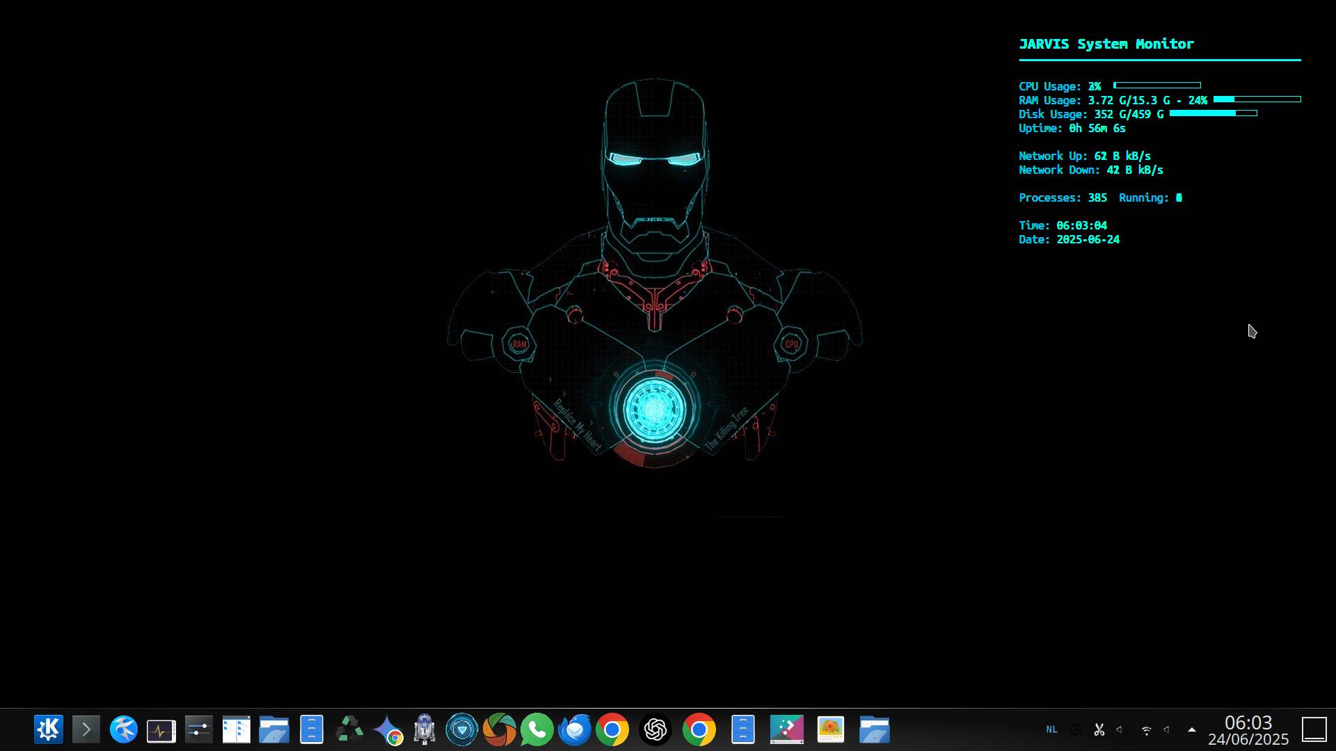 A JARVIS-inspired system monitor HUD for your Linux desktop by Open ...