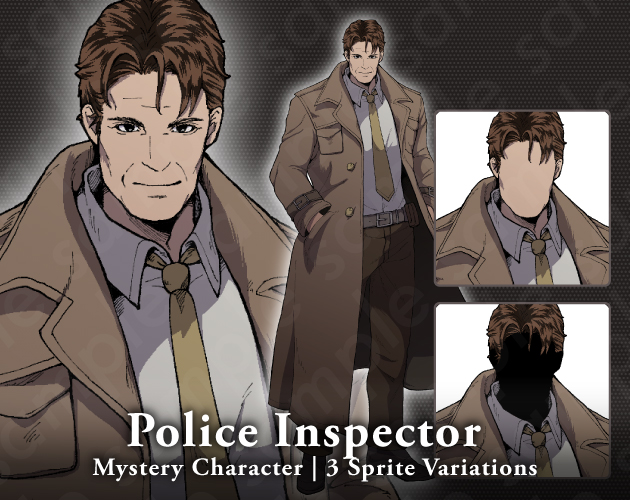 【Character Sprite】Senior Police Inspector – Brown-Haired Male for ...