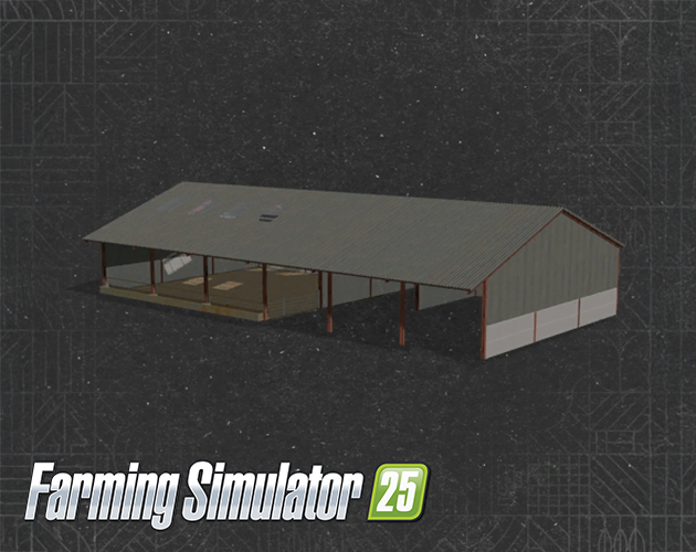 FS25 UK Cattleshed with Storage by LivinOnAPlayer