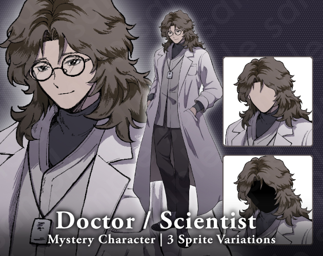 【Character Sprite】Male Doctor / Scientist – Brown-Haired Mystery ...