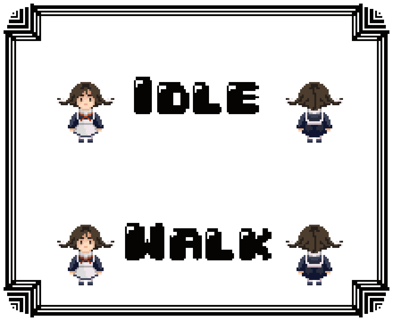 PixelArt Cute Girl - Idle/Walk Animations by Met.Pxl