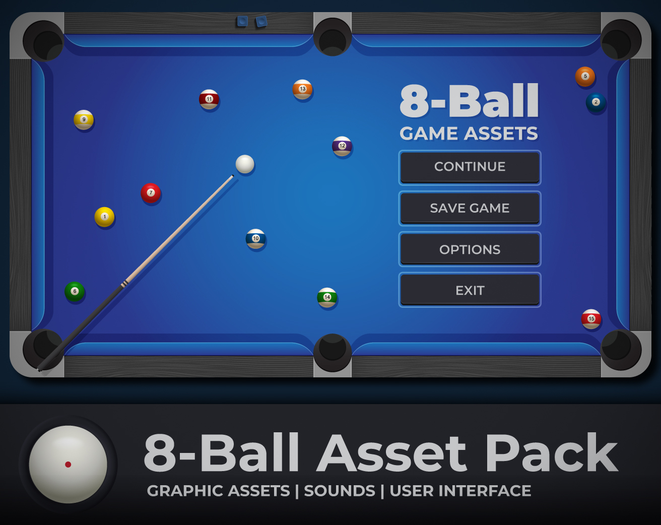8-Ball (Billiards) Complete Asset Pack by Royal Graphics Resources