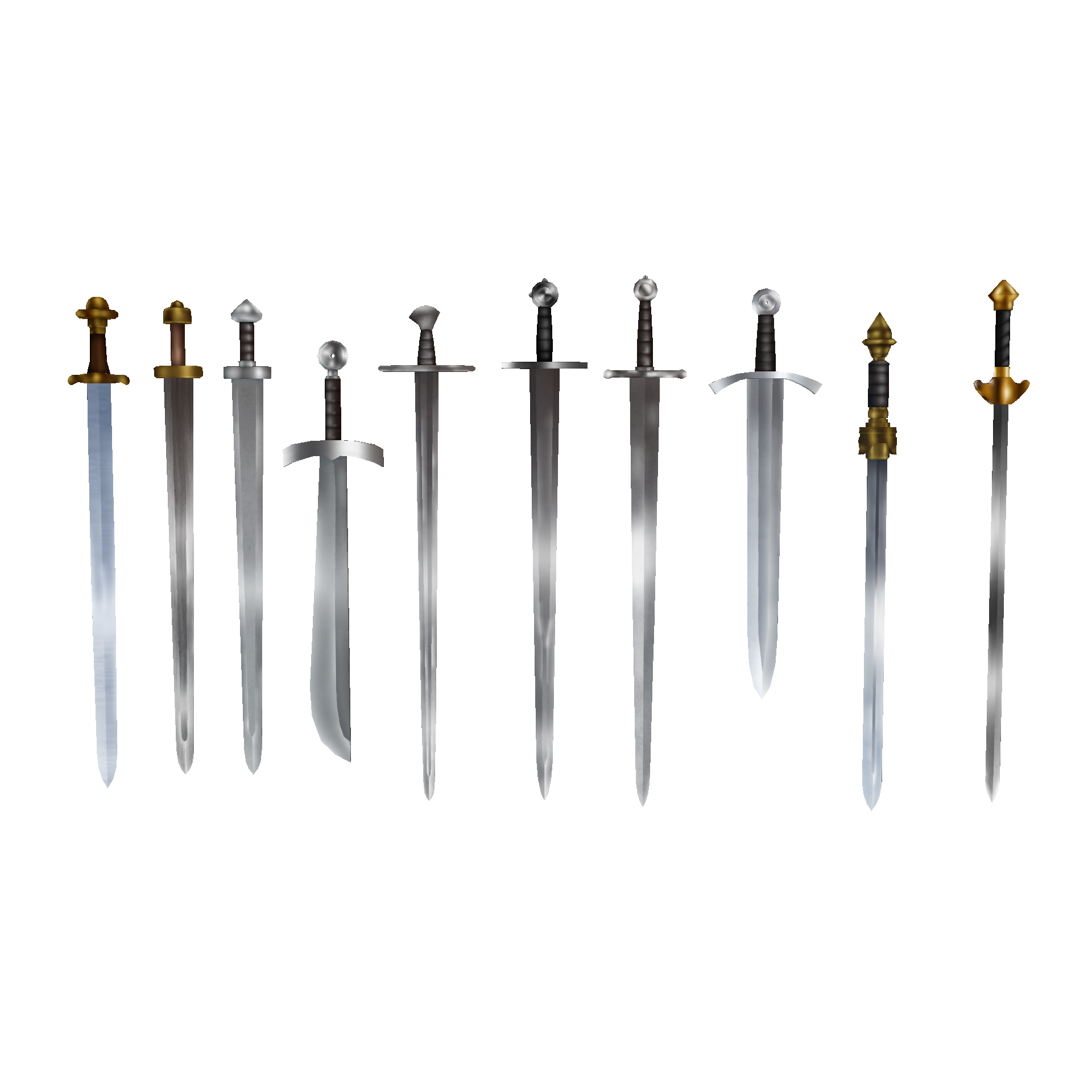 Hand Painted Swords Pack 5 by romilton11