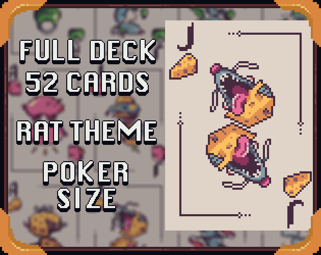 52 Poker Rat Cards! Custom deck asset pack. by maciaz