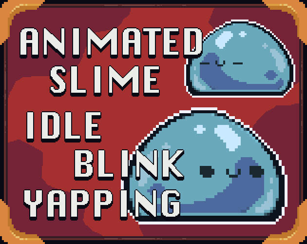 PNG Tuber - Avatar - Pixel art Animated Slime. Idle, blinking, yapping ...