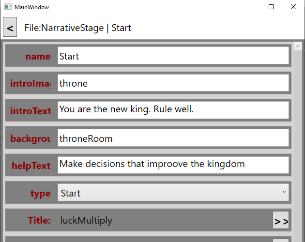 Narrative Roguelike Template Editor by HamsterIV