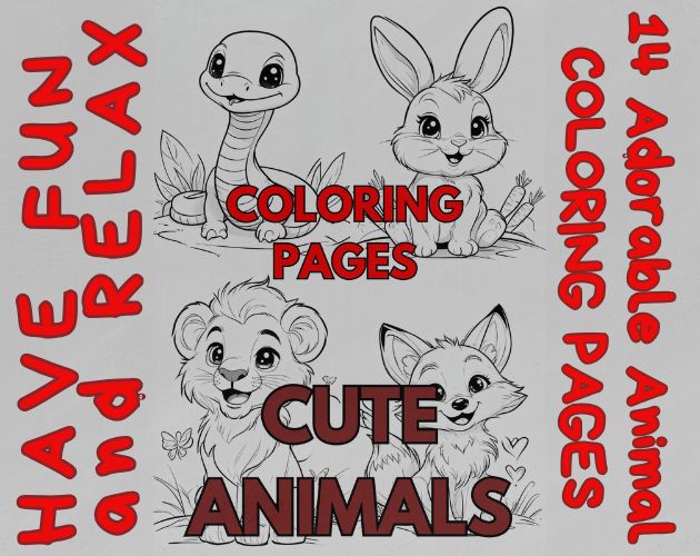 HAVE FUN AND RELAX: 14 Adorable Animal Coloring Pages by stefrait7