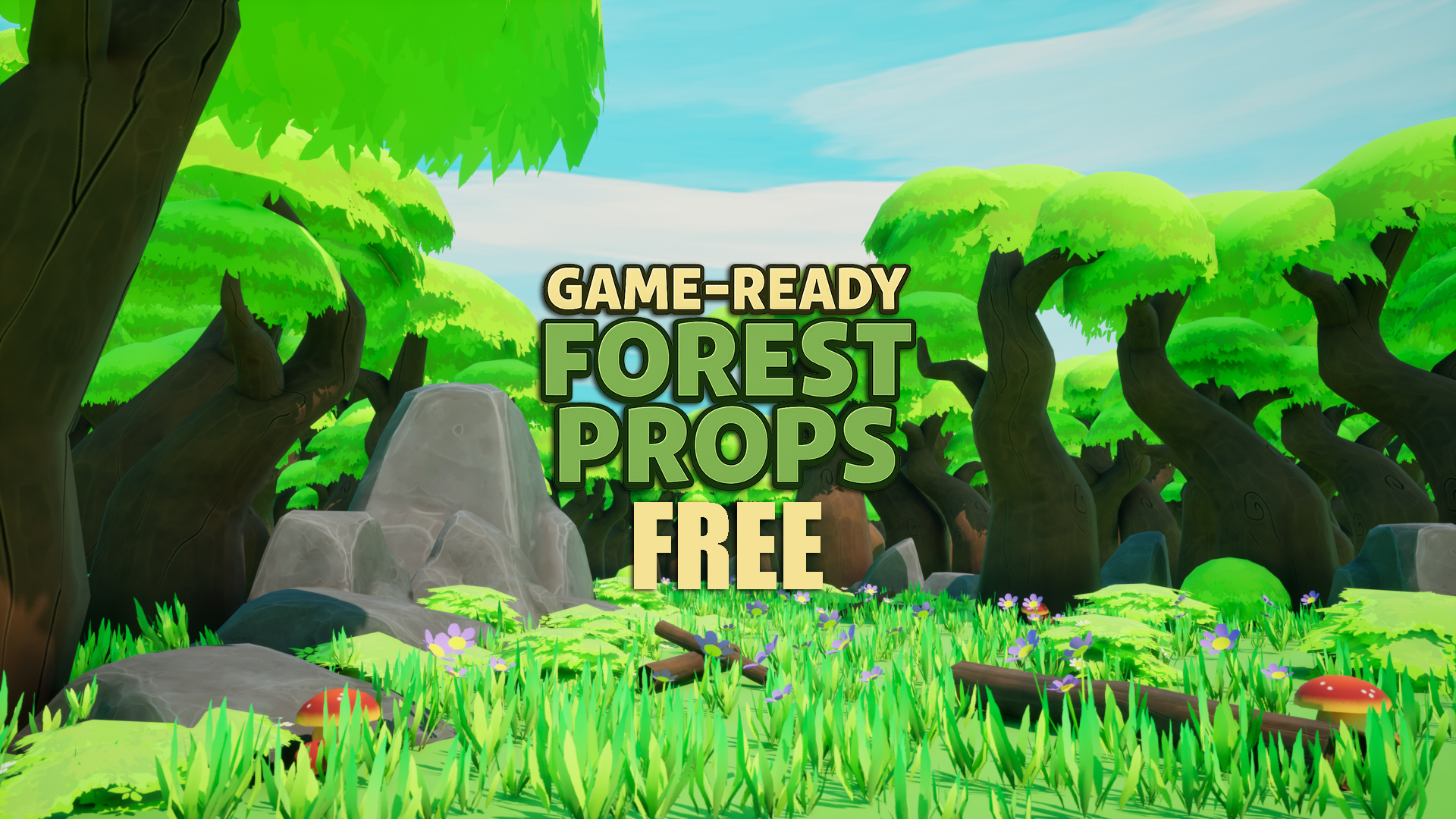 Free Cartoon Forest Pack – Stylized 3D Assets by Riccardo3DCartoon