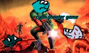 cyan shooter game by Sunkist