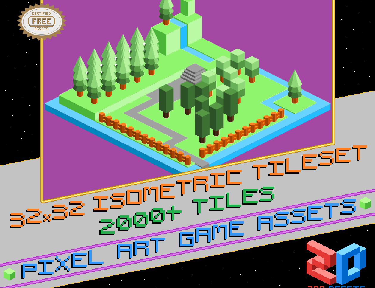 32x32 isometric tile set 1 starter pack by Zro Dfects
