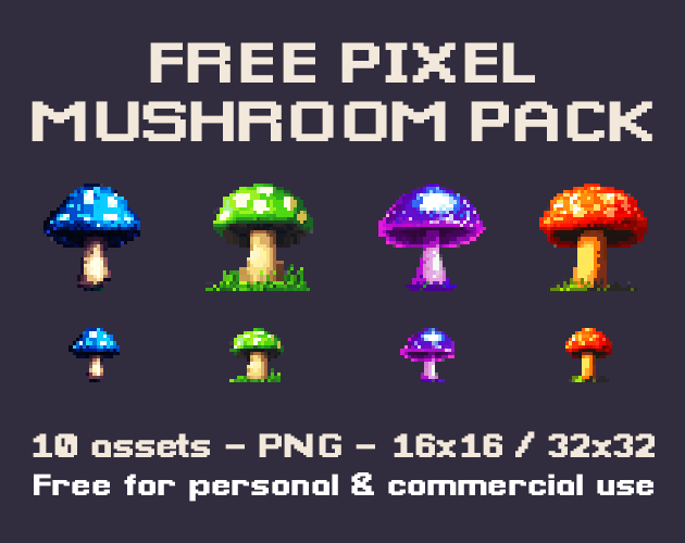 Free Pixel Mushrooms Pack by EMPIR