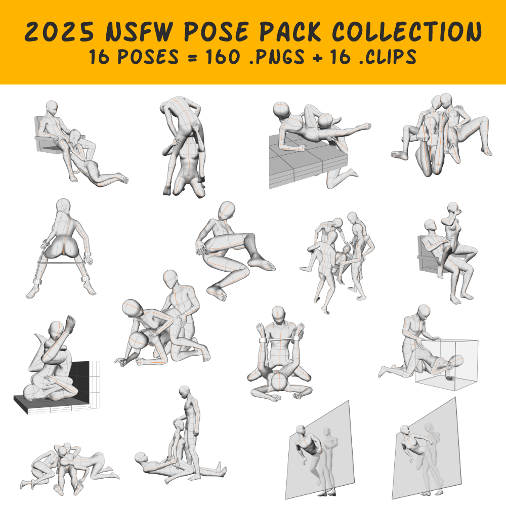 2025 NSFW Art Pose Reference Pack Collection by SaccharineLemons